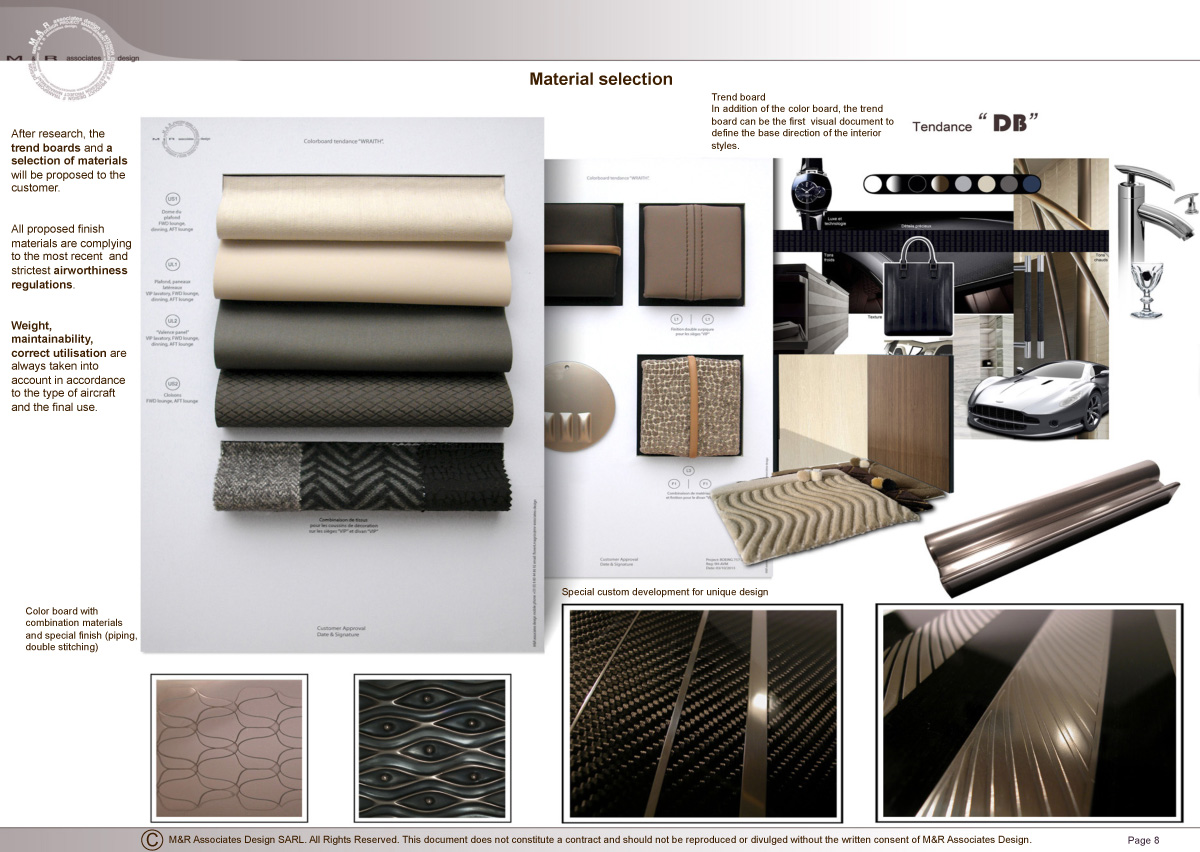 Selection of materials - M&R Associates Design